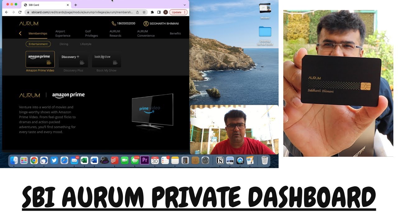 DASHBOARD of SBI AURUM Credit Card and FEATURES on My Macbook!!! - YouTube