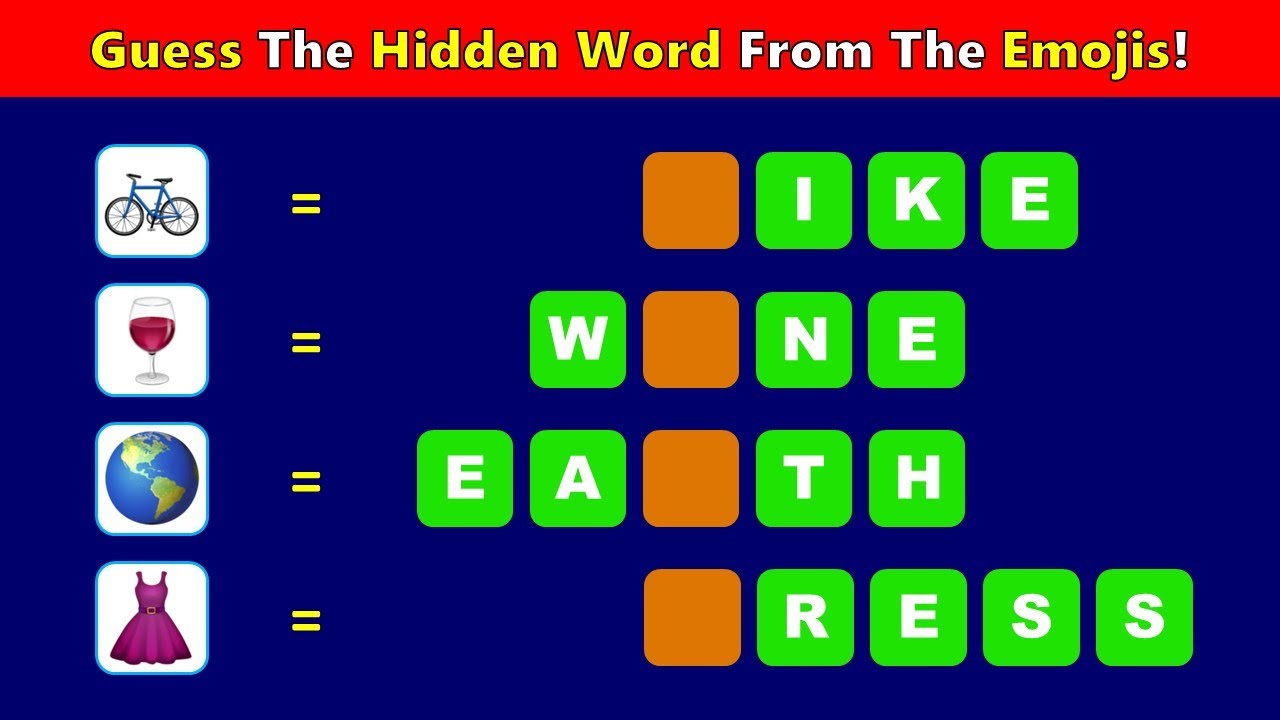 Guess The HIDDEN Word From The Emoji! [Crossword Challenge] - YouTube