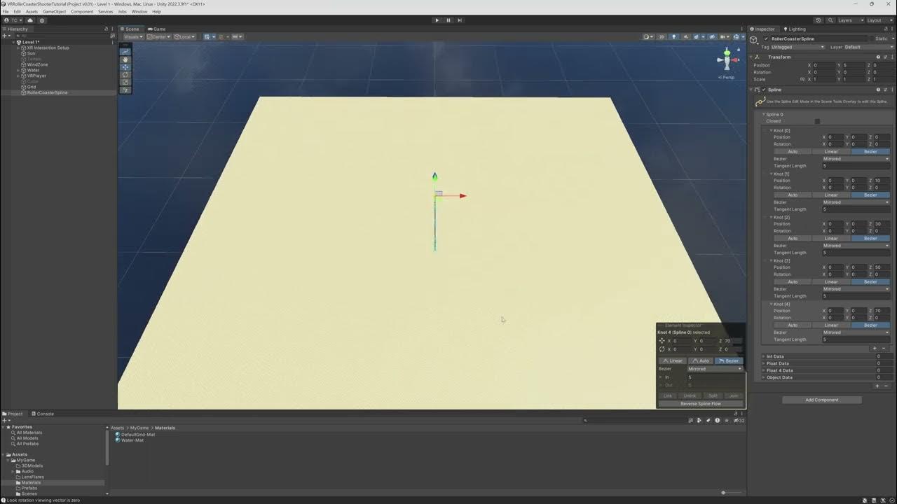 Unity VR Roller Coaster Shooter Tutorial (31) Create Roller Coaster Track Shaped Spline Template ...