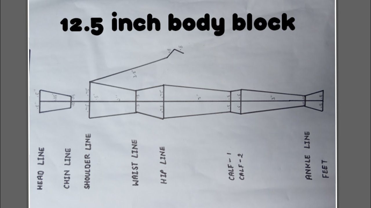 how to draw a 12.5 inch body block - YouTube