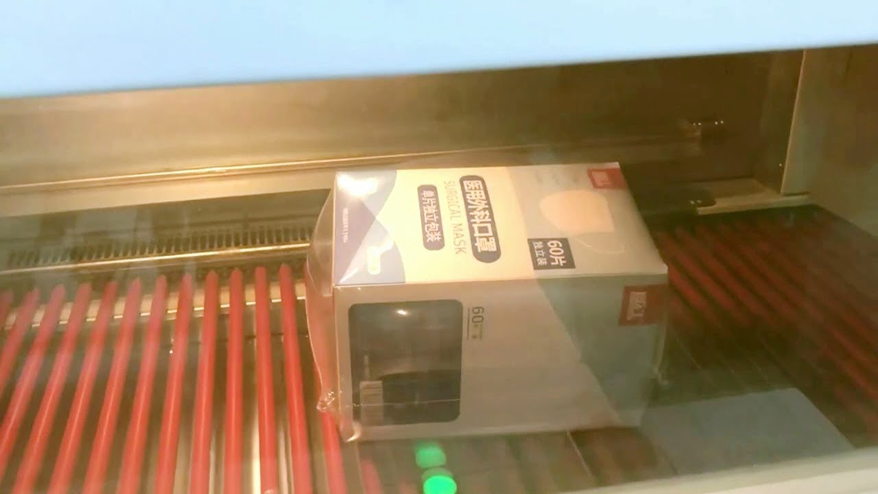 face masks boxes film L type sealing shrinking pack machine máquina de ...