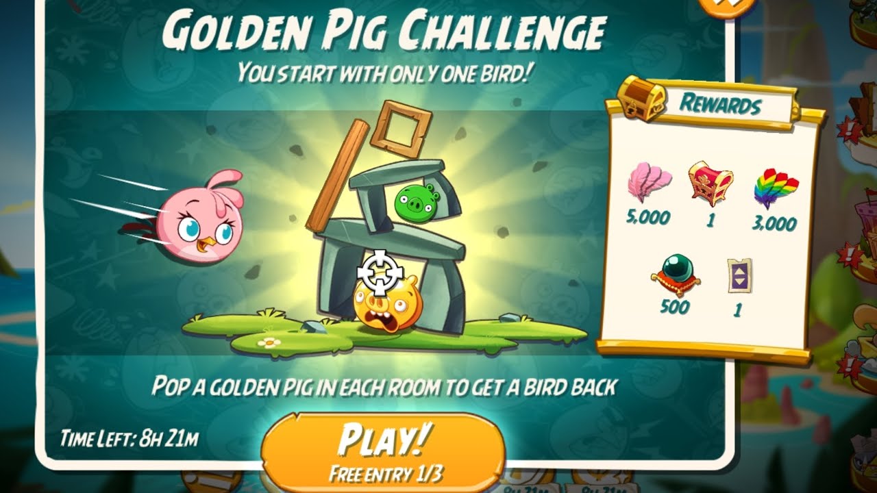Angry birds 2 Golden Pig Challenge - YouTube