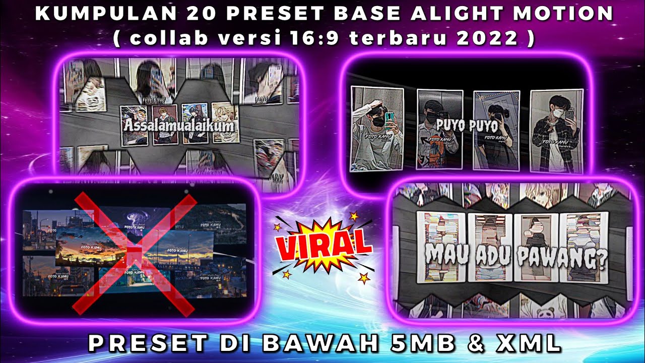 Kumpulan 20 Preset Base Alight Motion Jedag Jedug Versi 16:9 Collab Terbaru 2022 | Dibawah 5mb ...