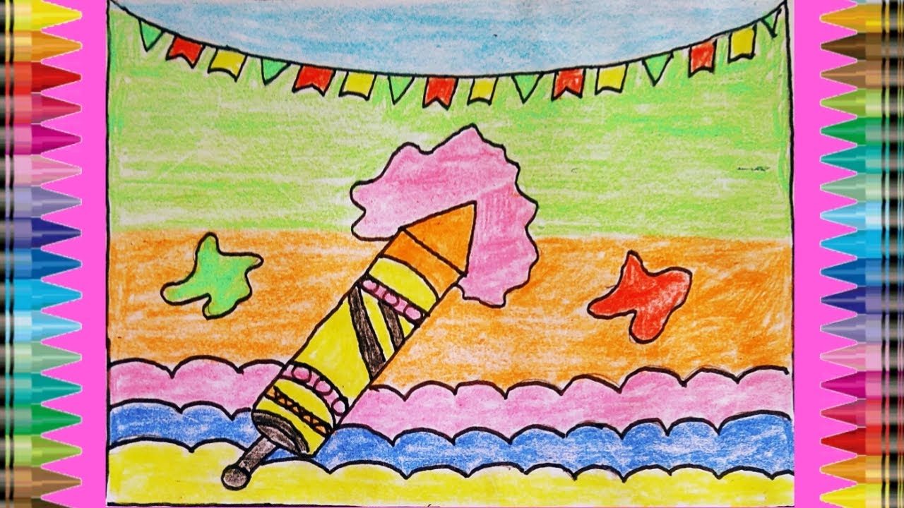 How to draw holi pichkari || how to draw holi drawing || how to draw ...