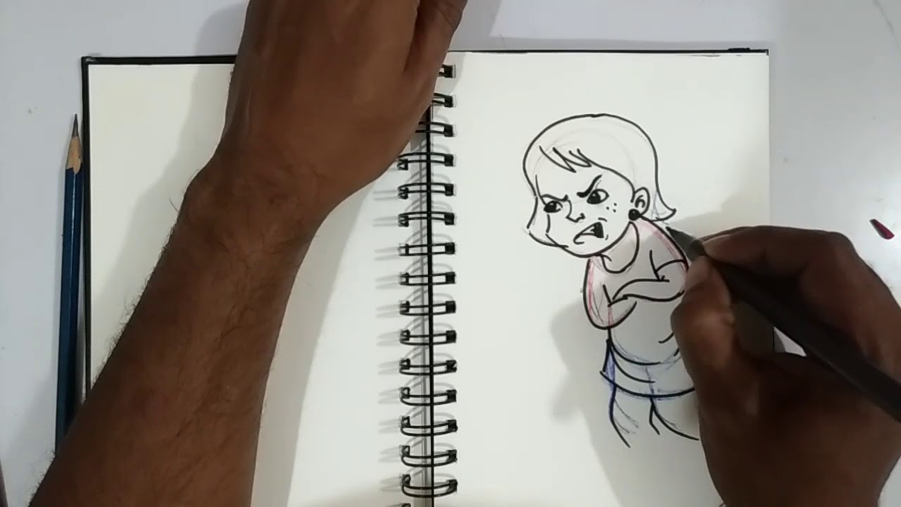 How To Draw Angry 👧 - YouTube