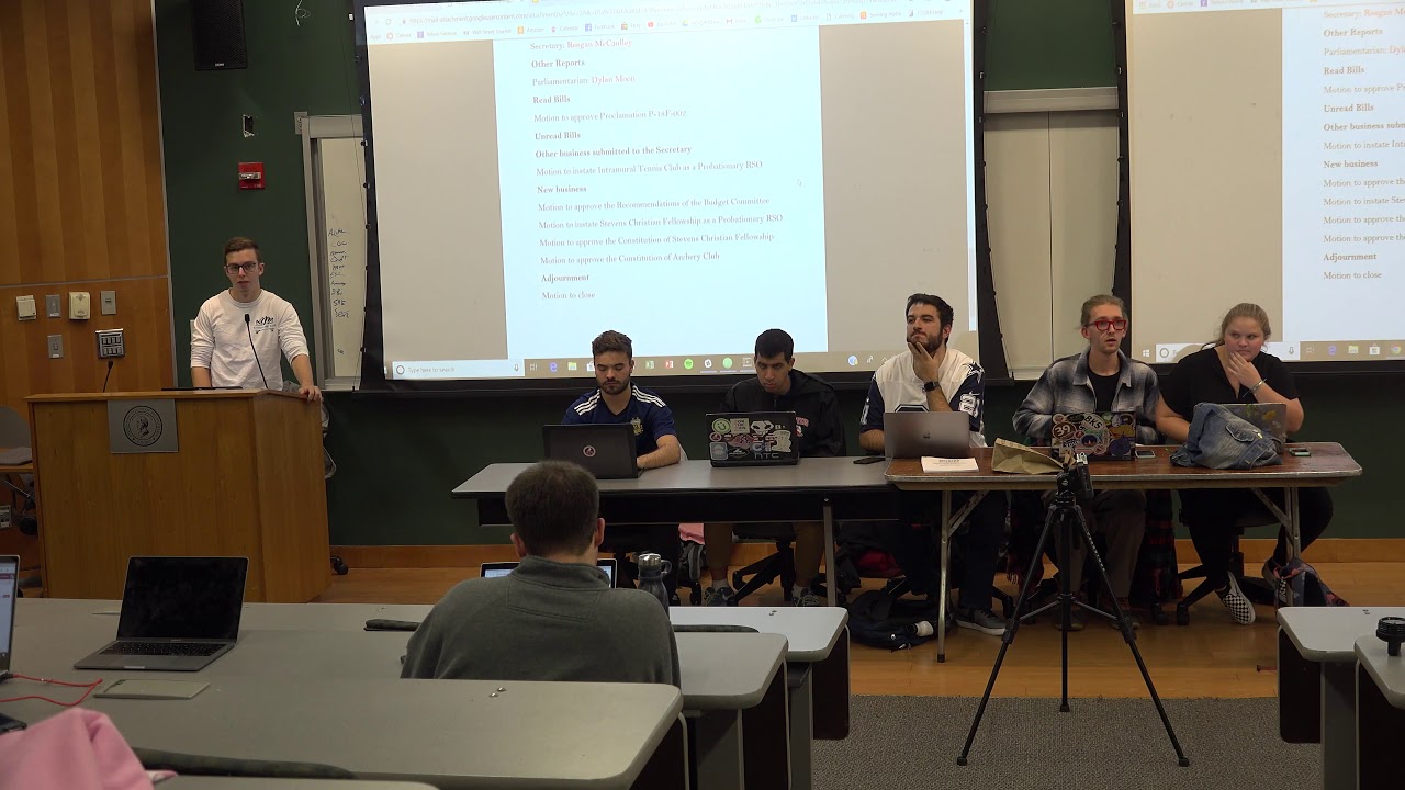 Stevens SGA Senate Meeting 2018-10-18 - YouTube