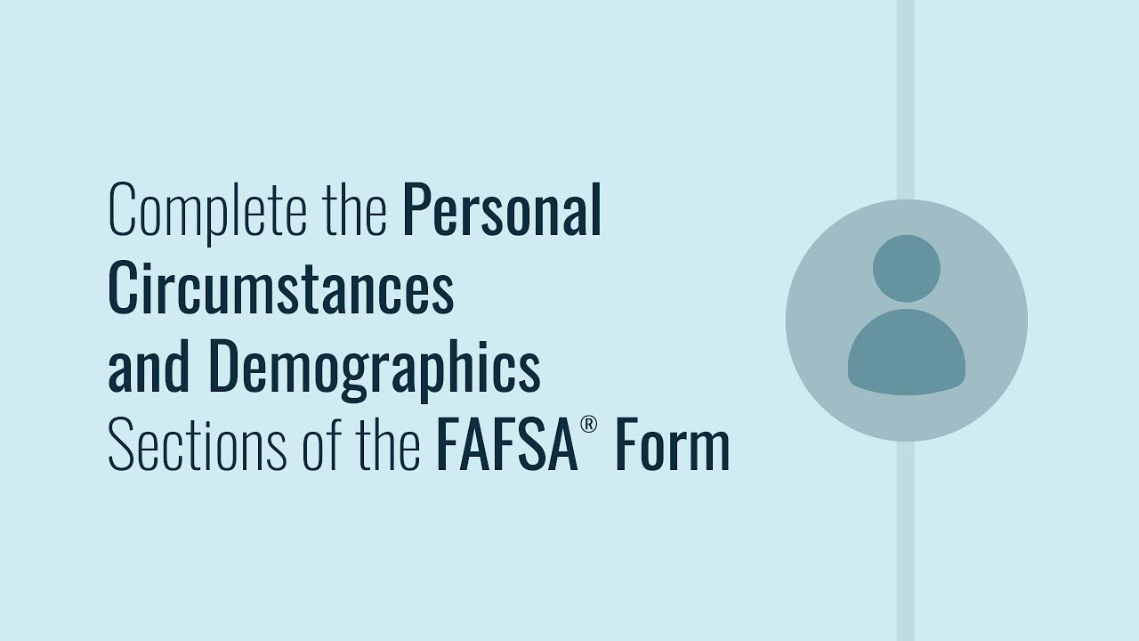 Complete the Personal Circumstances and Demographics Sections of the ...