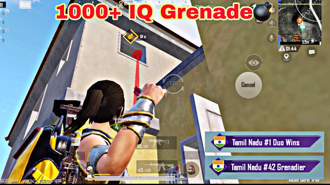 𝟏𝟎𝟎𝟎+ 𝐈𝐐 𝐆𝐫𝐞𝐧𝐚𝐝𝐞 💣 | Grenade Tips #bgmi #pubg #youtubekarthi - YouTube