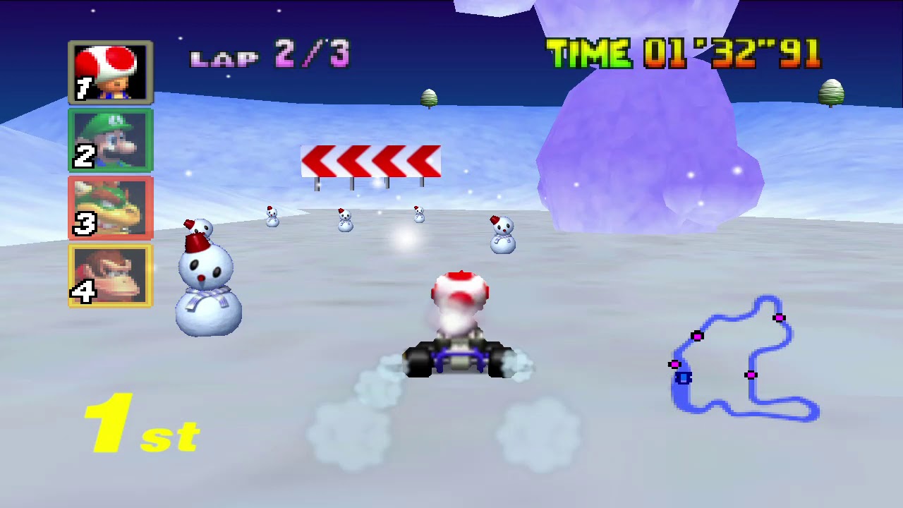MARIO KART 64 Frappe Snowland Tierra de Nieve - YouTube