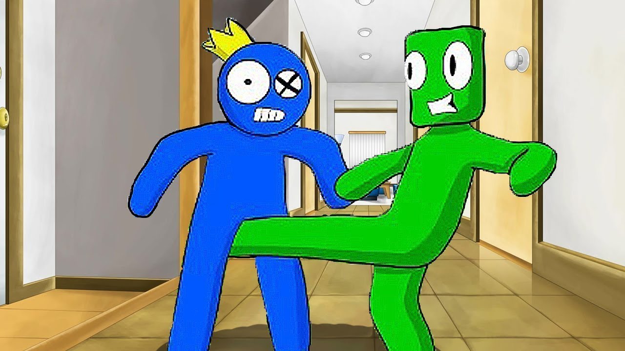 Rainbow Friends Love!!! Blue x Green Rainbow Friends Animation - YouTube
