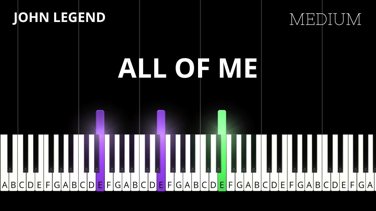 John Legend - All Of Me | Medium Piano Tutorial - YouTube