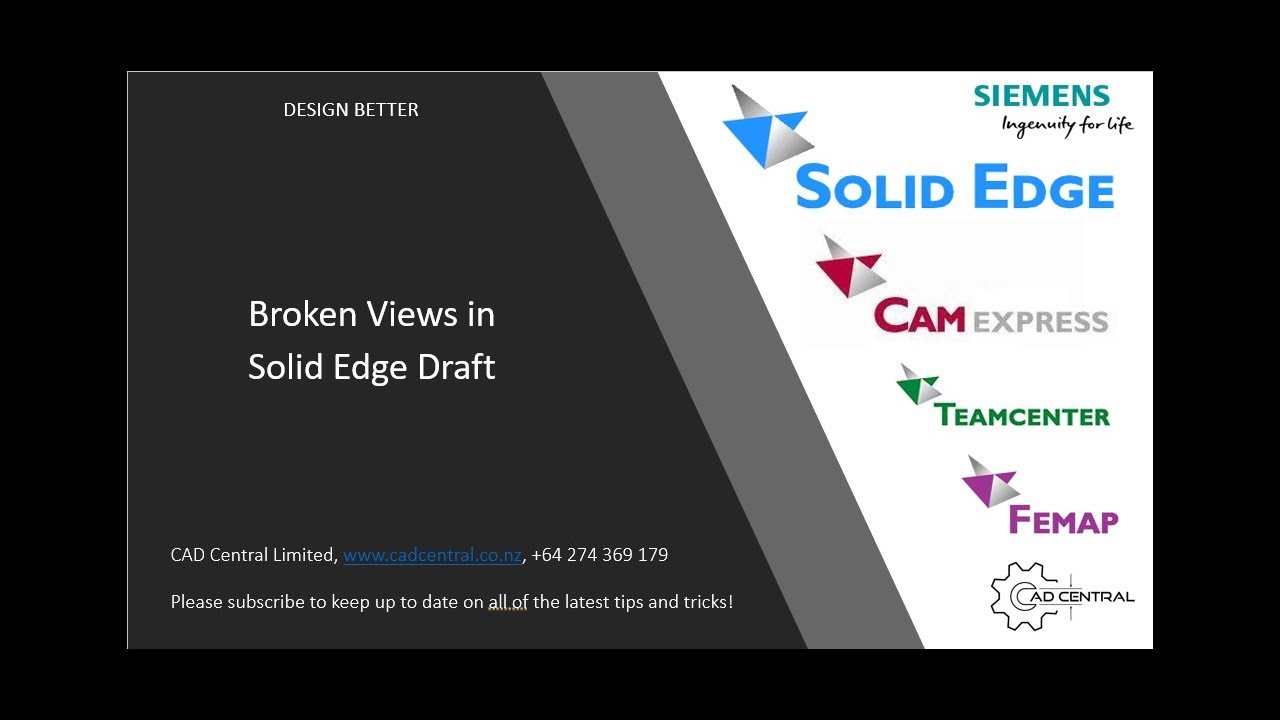 Broken Views in Solid Edge Draft - YouTube