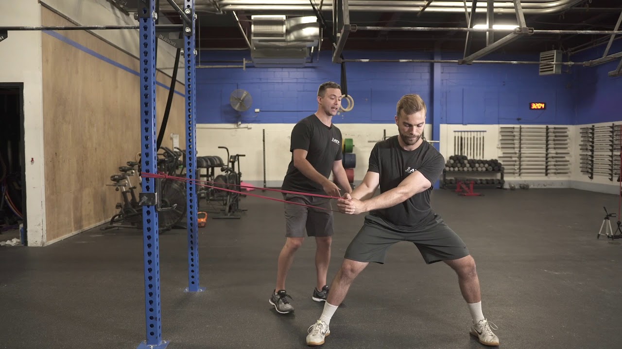 Wide Stance Rotation with Band - YouTube