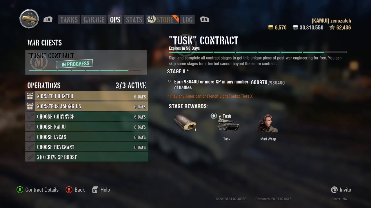 [XBX1][Subs/Bits][CC] Tusk grind Stage 8 Day 13, World of Tanks Console ...