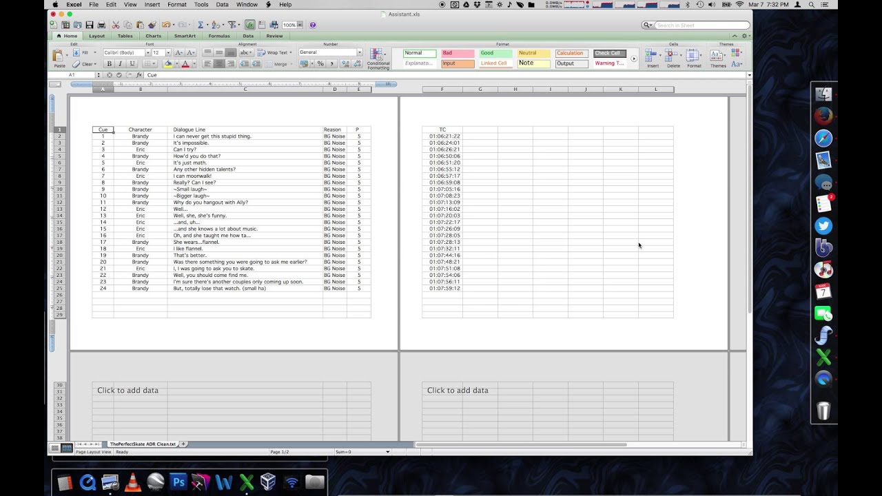 ADR Cue Sheet Print Tweaking - YouTube