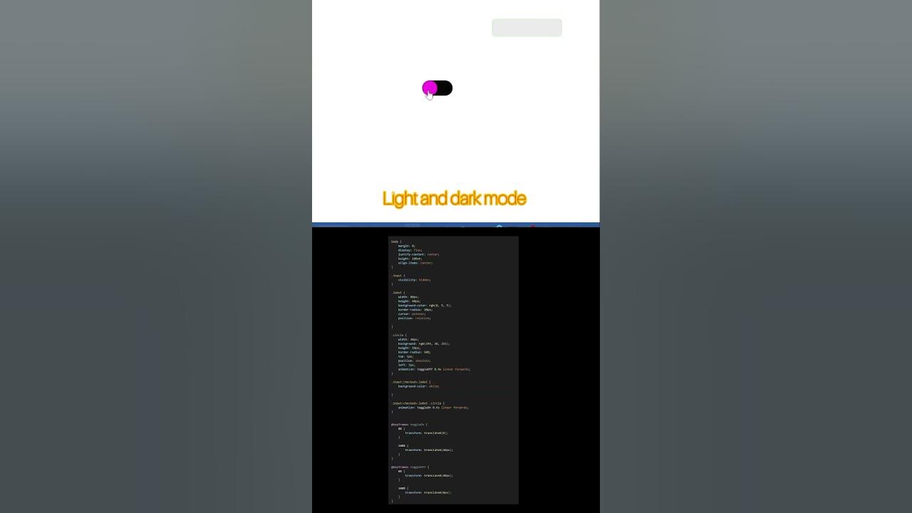 Light and dark mode btn/ html,css,and javascript. || Droodon - YouTube