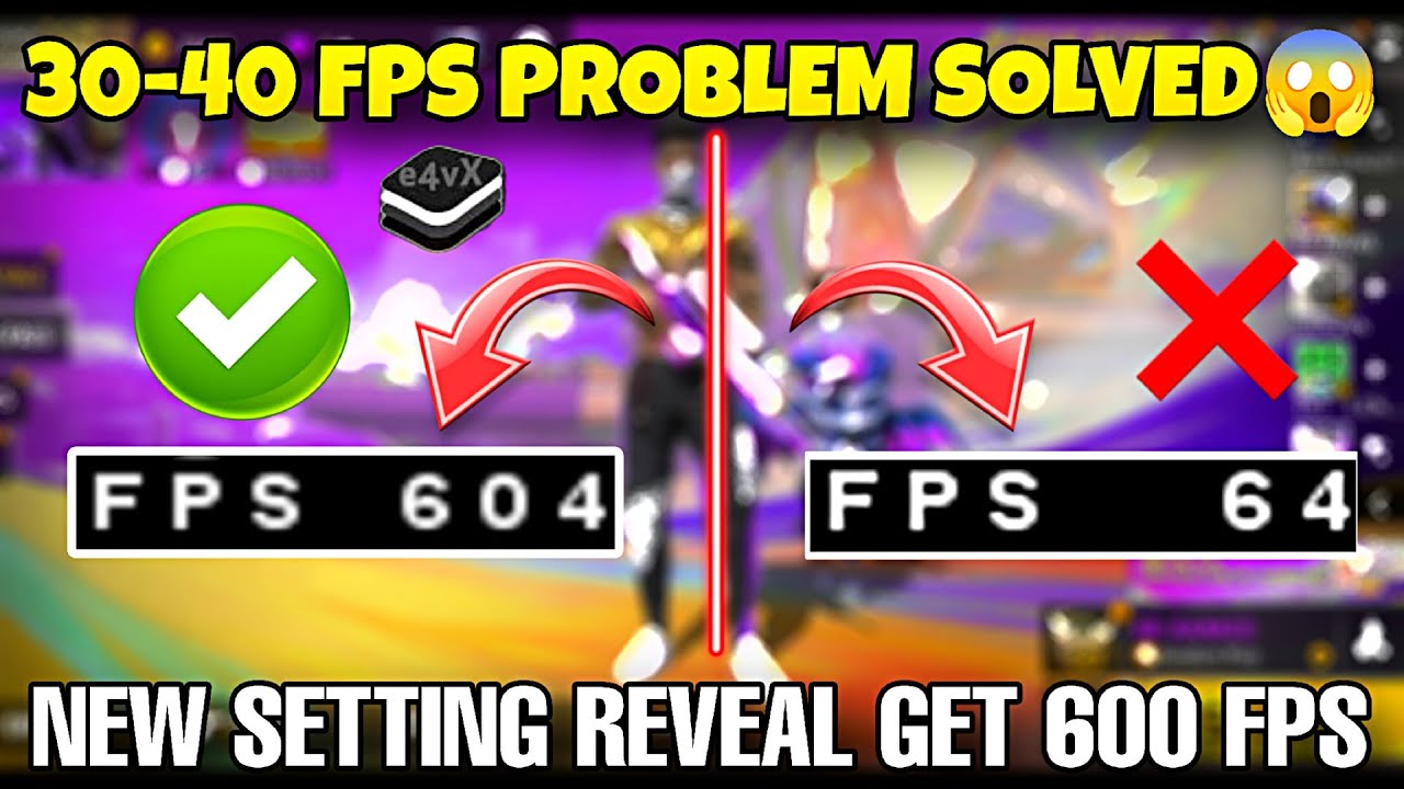 Enable 600 FPS in 1 settings 😳 After OB44 Update 😱 Fix 30-40 FPS ...