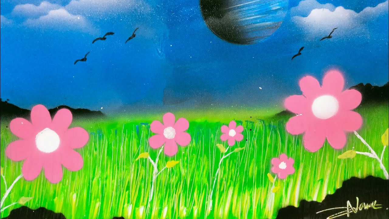 Taman Bunga || Spray Paint Art - YouTube