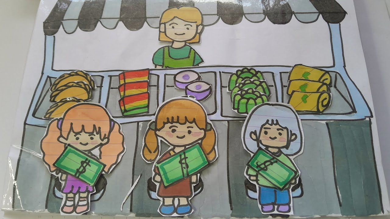 (Paperdoll) Bermain boneka kertas membeli makanan ringan / jajanan ...