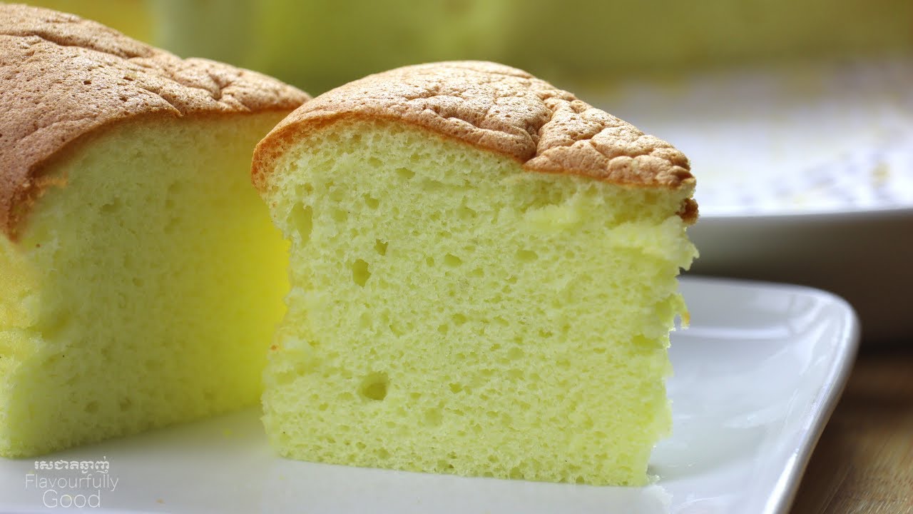 នំស្លឹកតើយ | Pandan Cake | Super Moist and Soft Pandan Sponge Cake ...