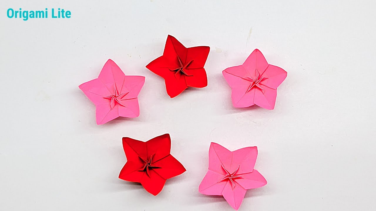 Simple Origami Flower Printable Instructions - YouTube