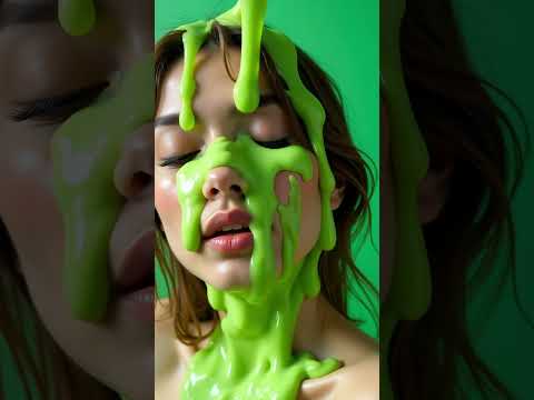 Green beauty #slime #messy #aiart #model #wam #gorgeous #women #greenslime #beautiful #fyp #makeup