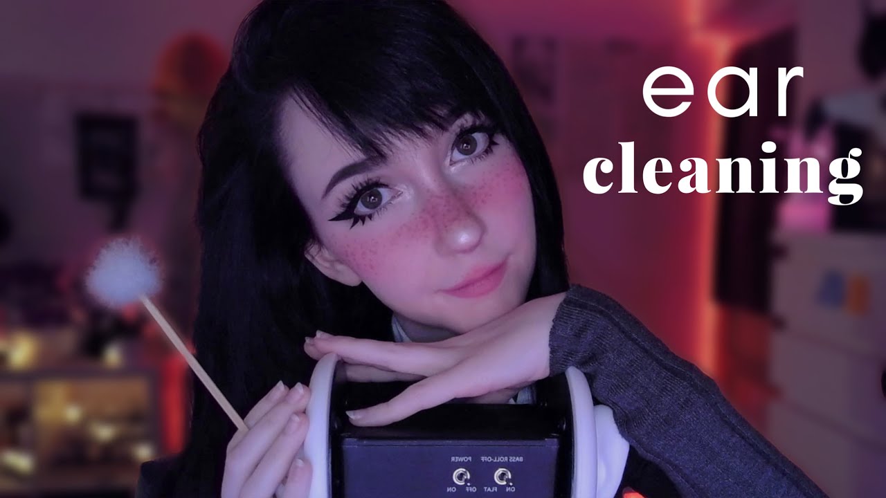 ASMR ☾ cosy Ear Cleaning ☁️ brushes, fluffy ear picks, q-tips - YouTube
