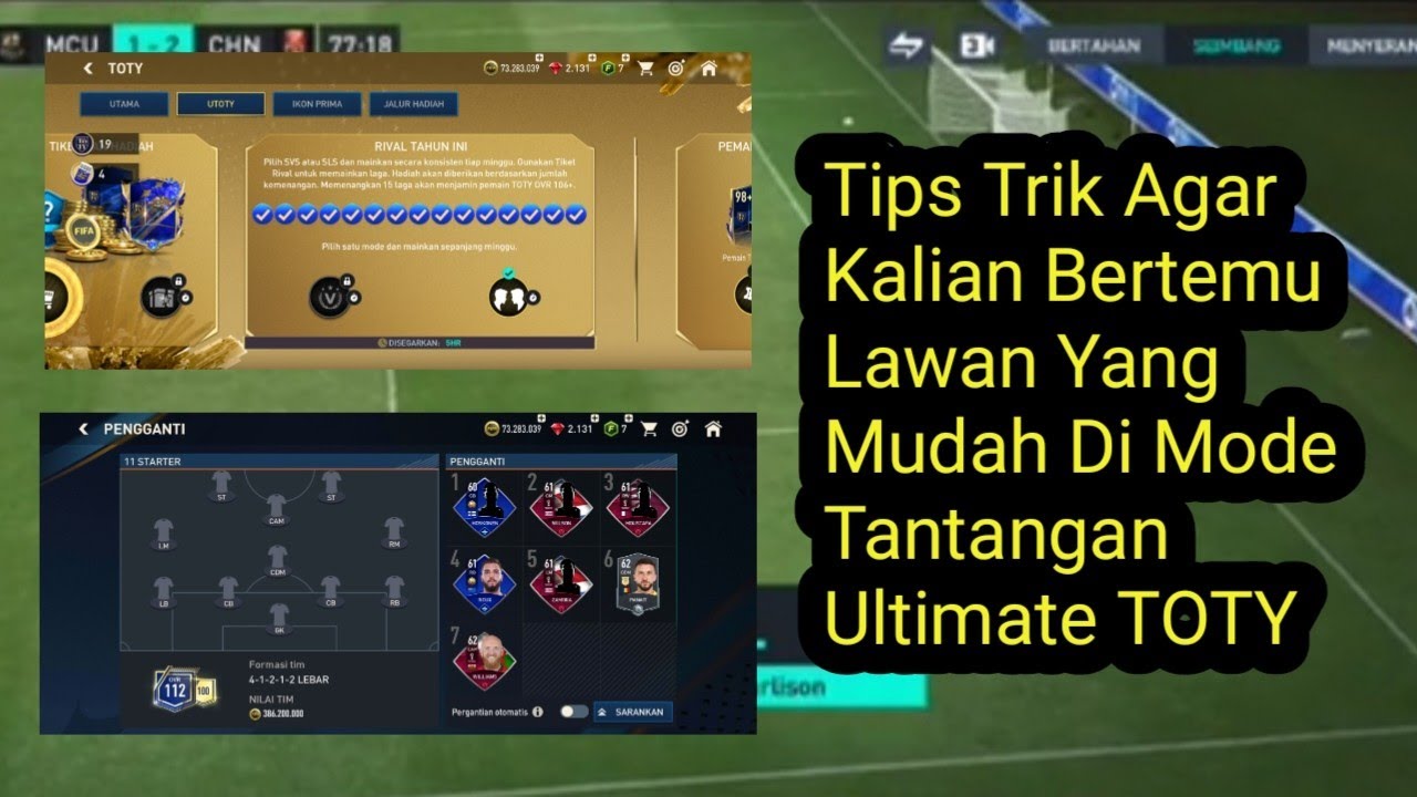 tips & trik menurunkan ovr tim agar ketemu lawan yg mudah di mode misi ...