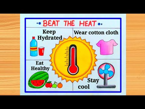 Heat Wave Drawing / Beat the Heat Poster / Prevention of Heat Wave ...