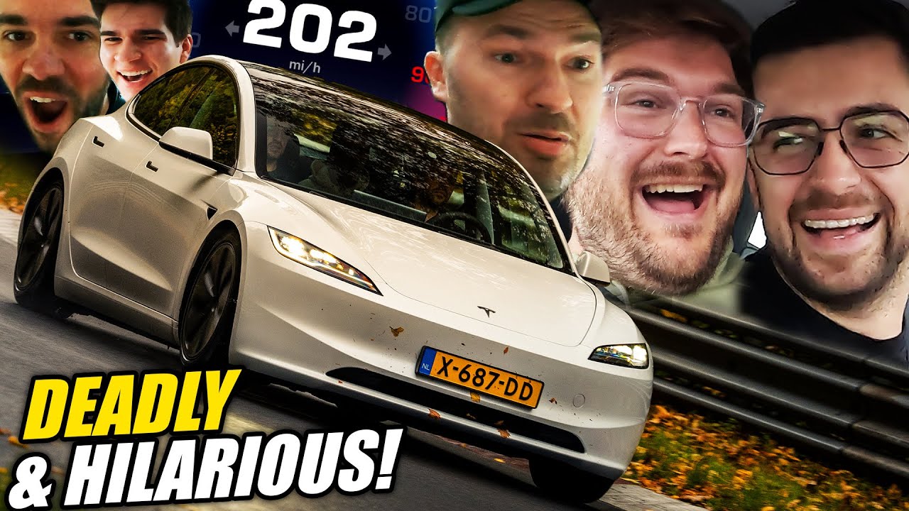 NO BRAKES, NO GRIP! 😱 NEW Tesla 3 LFP Highland! // Nürburgring - YouTube