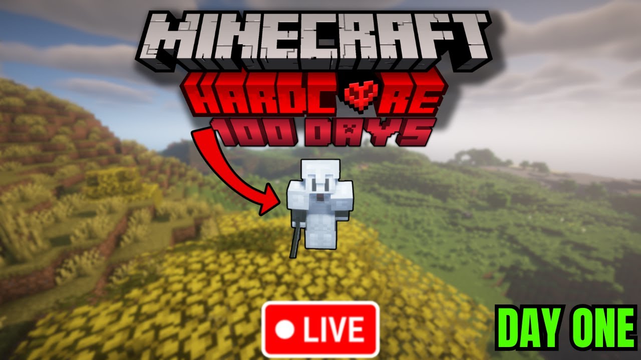 Minecraft HARDCORE 100 Days LIVE! (Day 1) - YouTube