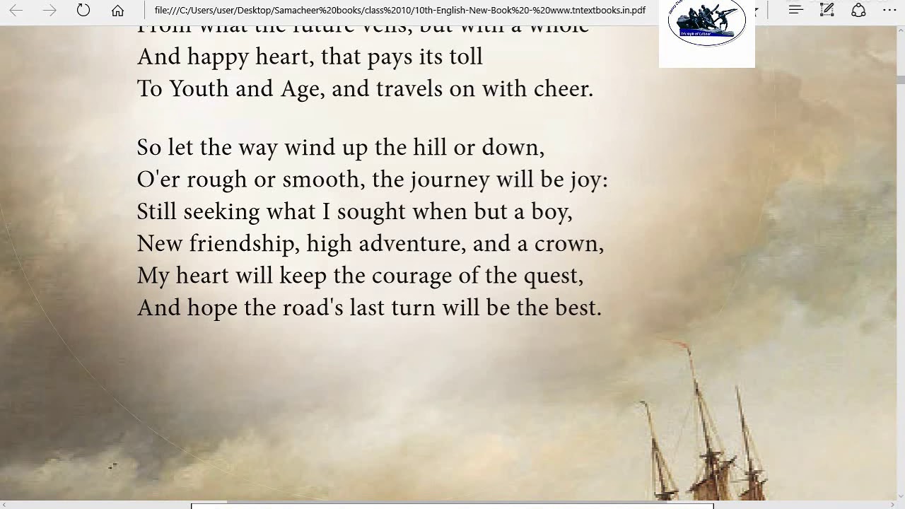 Rotary Club of Ambattur Class 10 English Poem 1 Life - YouTube