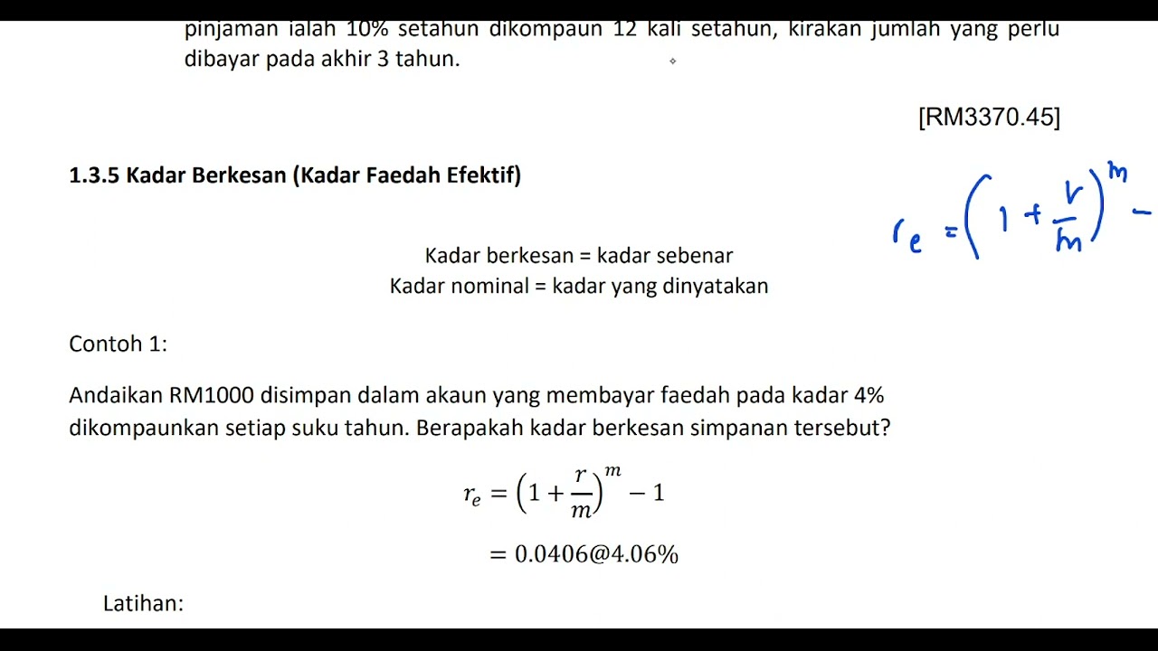UMB2112 | Faedah Kompaun | 5. Menyelesaikan Masalah Kadar Berkesan ...