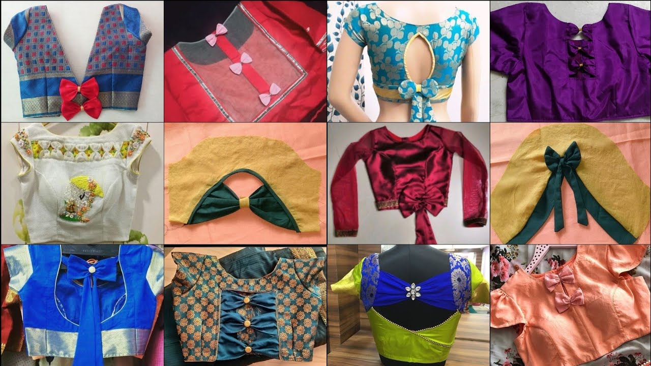 Bow blouse designs new model/bow blouse back neck designs/bow blouse ...