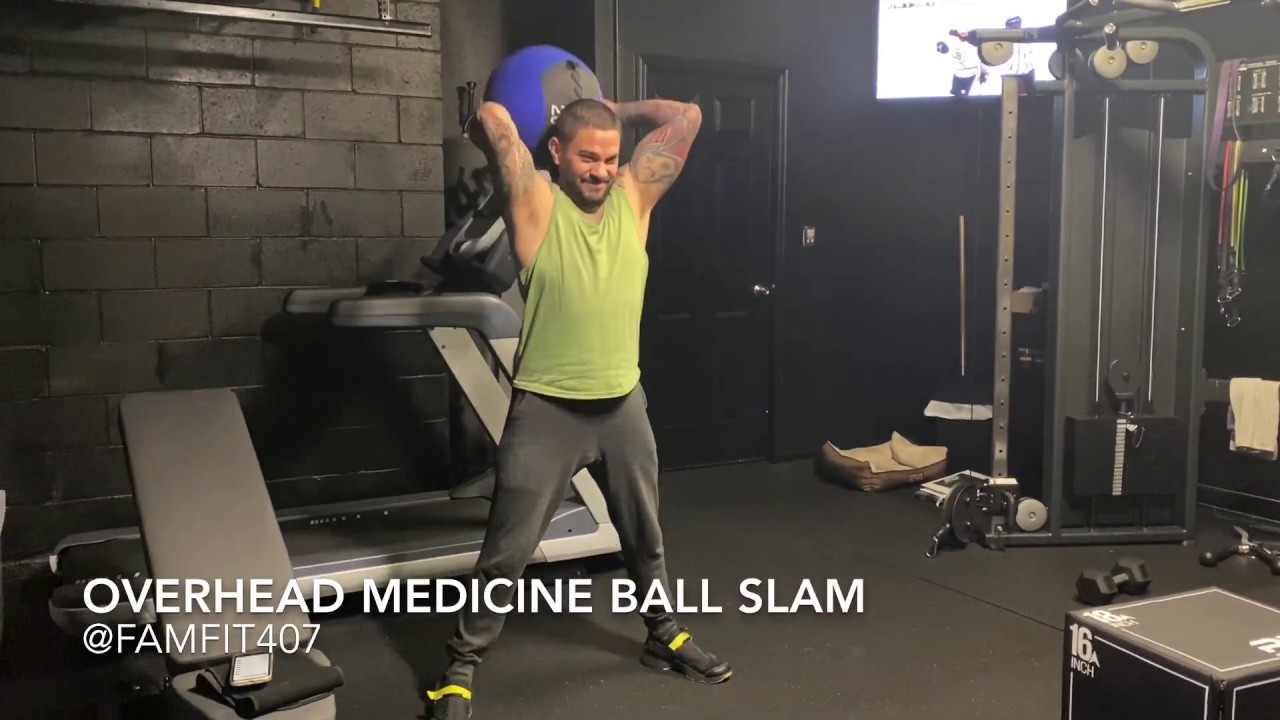 Overhead Medicine Ball Slam - YouTube