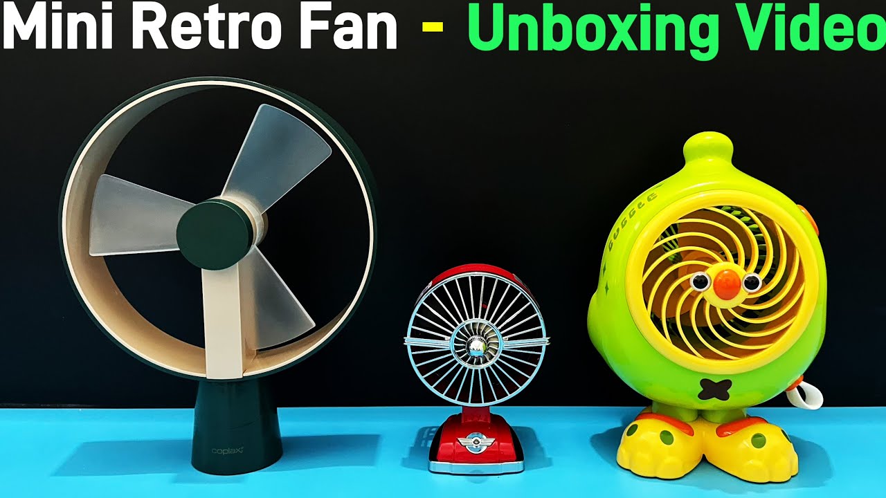 Mini Retro Fan - Portable Rechargeable USB,Strong Wind | Unboxing And ...