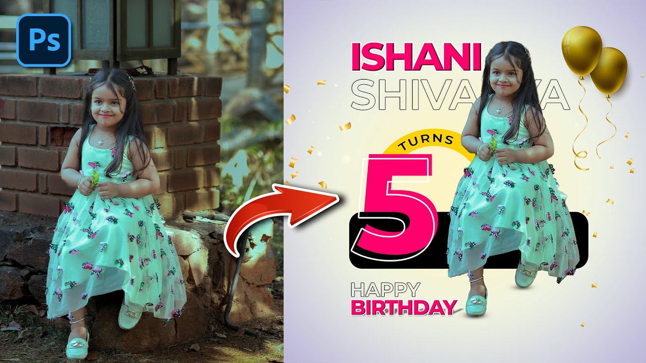 Photoshop Tutorial: How Create a Poster in Photoshop | Birthday Poster ...