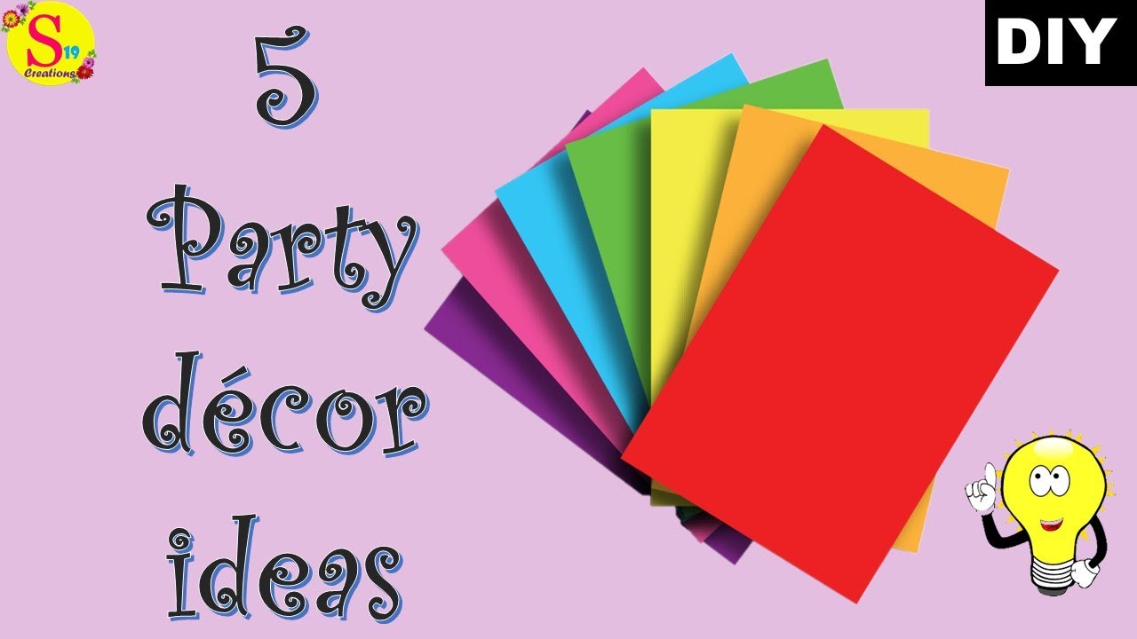 5 DIY Party Decoration ideas | paper craft ideas - YouTube