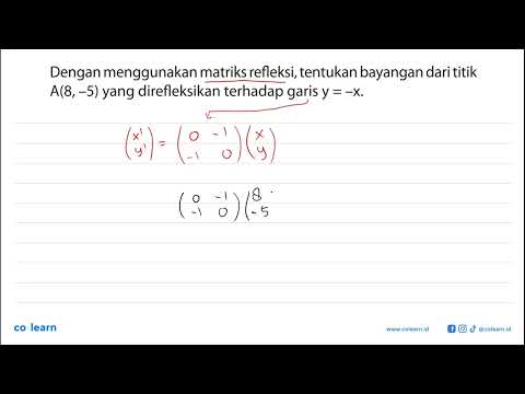 Dengan menggunakan matriks refleksi, tentukan bayangan dari titik A(8 ...