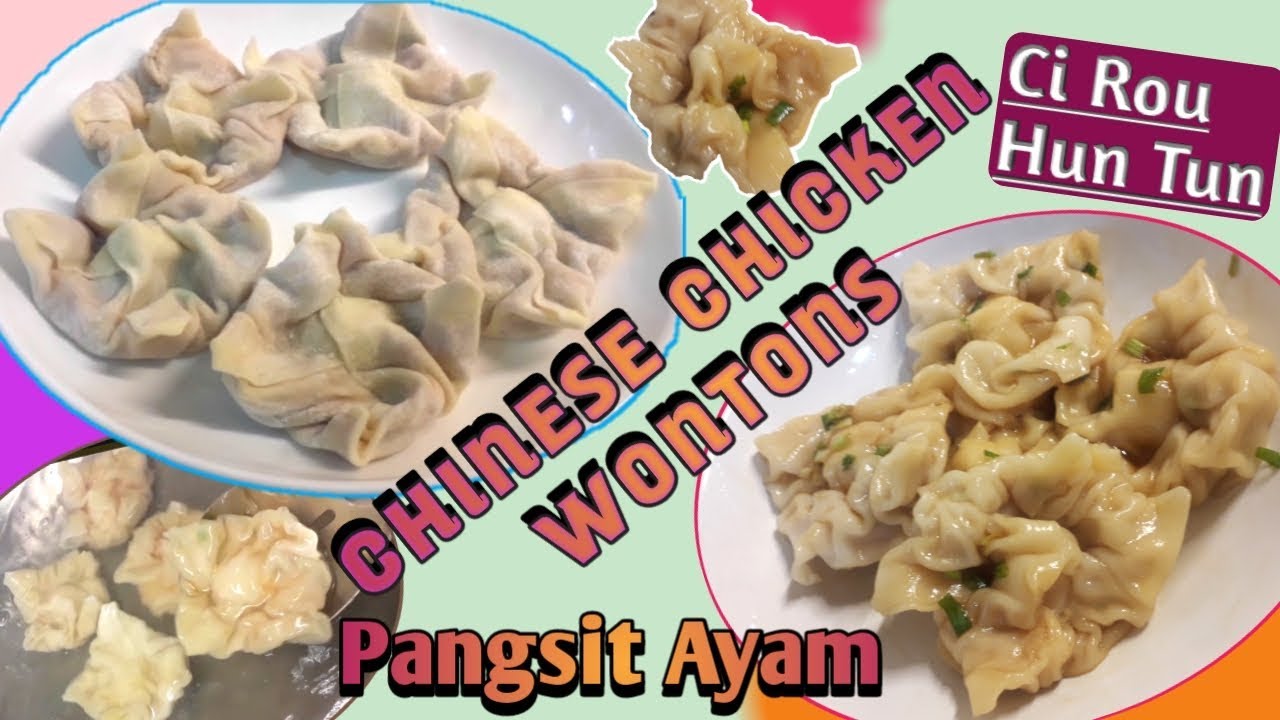 CHINESE CHICKEN WONTONS/CI ROU HUN TUN/PANGSIT AYAM - YouTube
