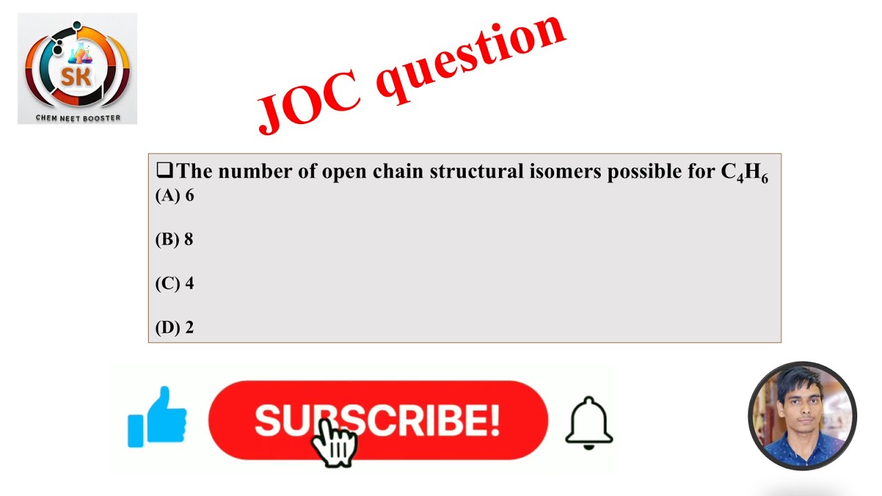 The number of open chain structural isomers for C4H6 #jeeneetchemistry ...