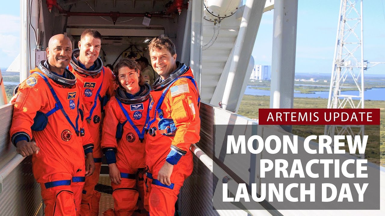 Artemis 2 crew suit up for launch day simulation - YouTube