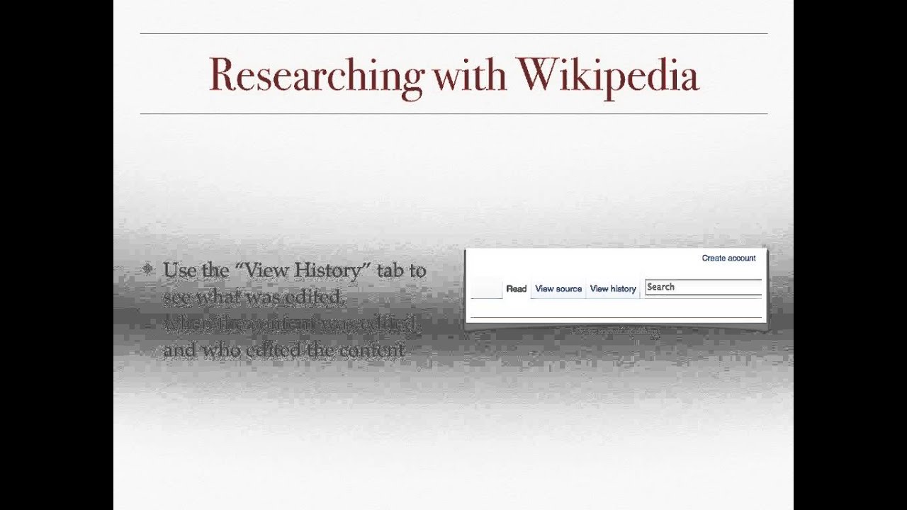 Effectively Researching with Wikipedia - YouTube