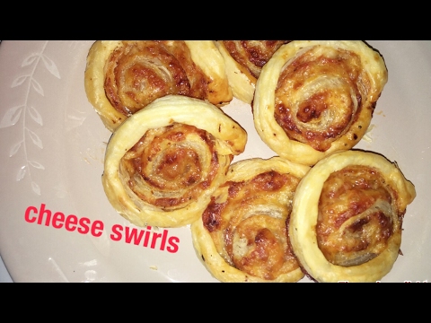 CHEESE SWIRLS (CHEESE AND TOMATO PUFF PASTRY) - YouTube