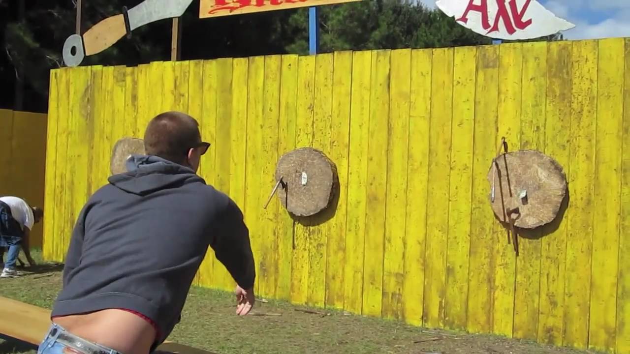 Leather Bras And Medieval Axe Throwing!!! (11.7.10) - YouTube