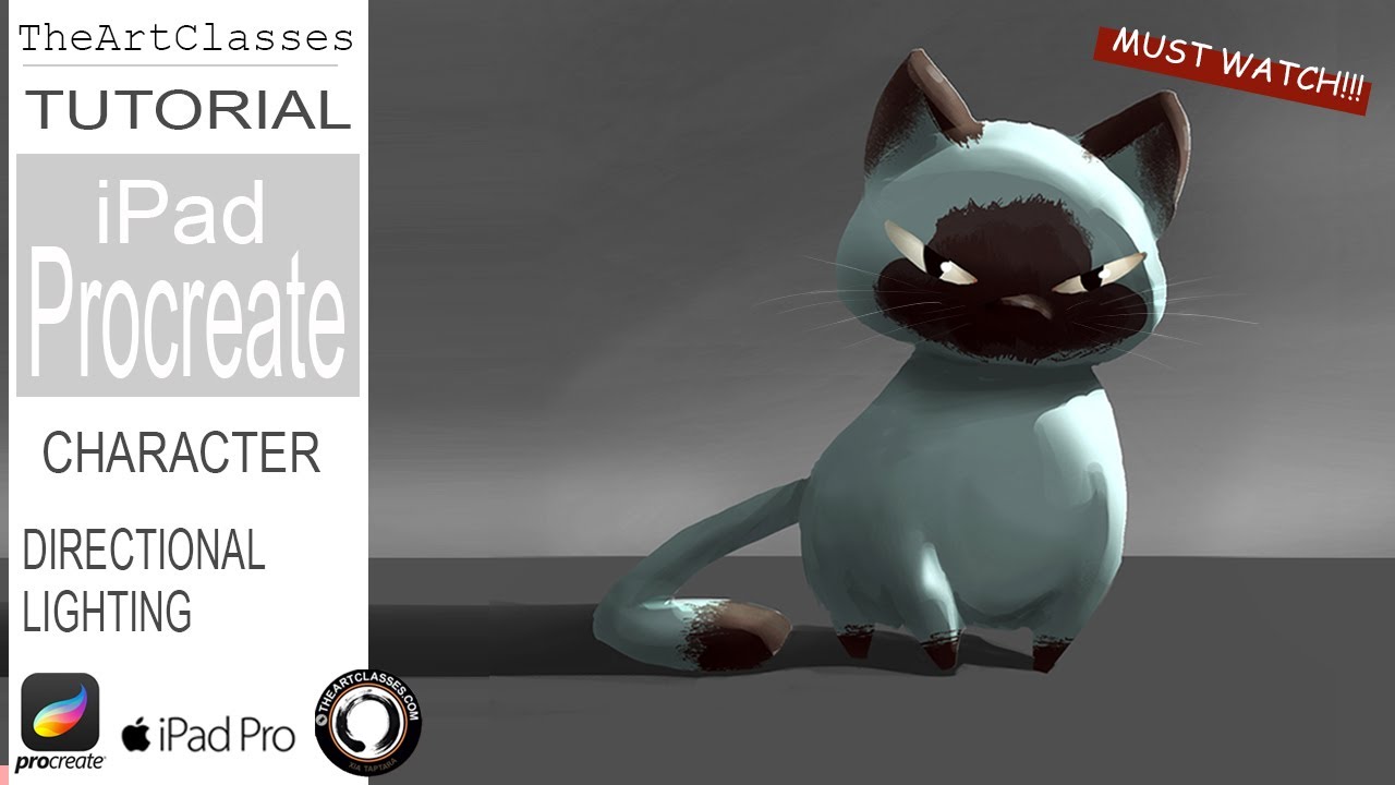 How to color a Character: Simple Cat Design | Procreate tutorial - YouTube
