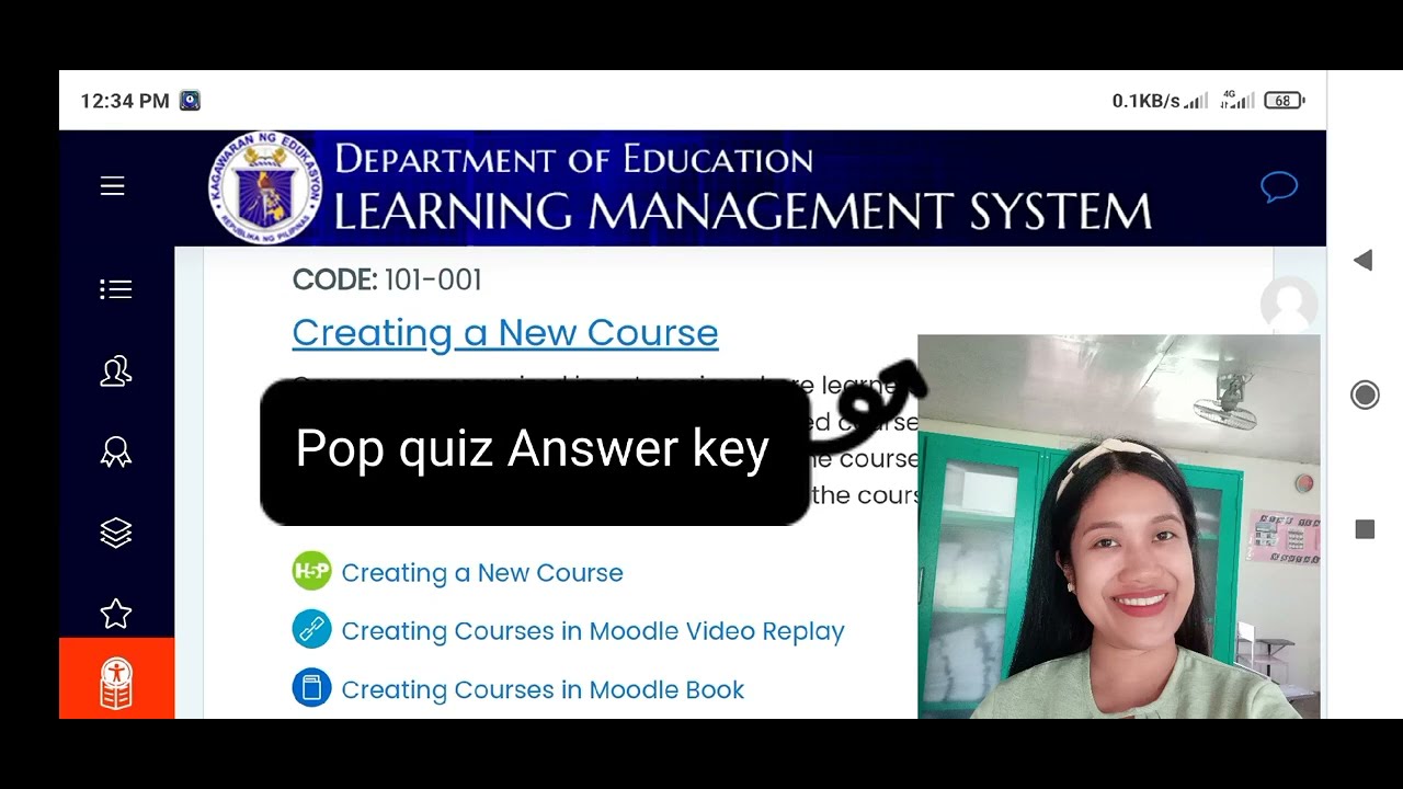 Deped LMS Creating a New Course Pop quiz Answer Key (1-5 items) - YouTube