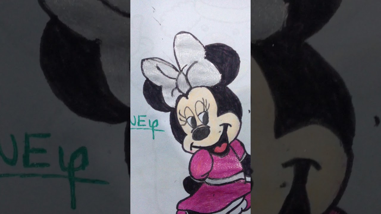 how to draw a minnie mouse - YouTube