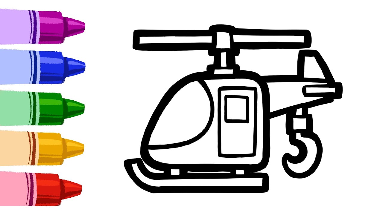 Rescue helicopter | Easy Oil Pastel Drawing and Colouring for Kids ...