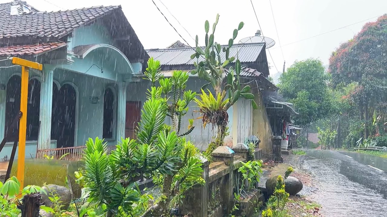 Rain that soothes the soul in rural Indonesia||Indonesian Village ...